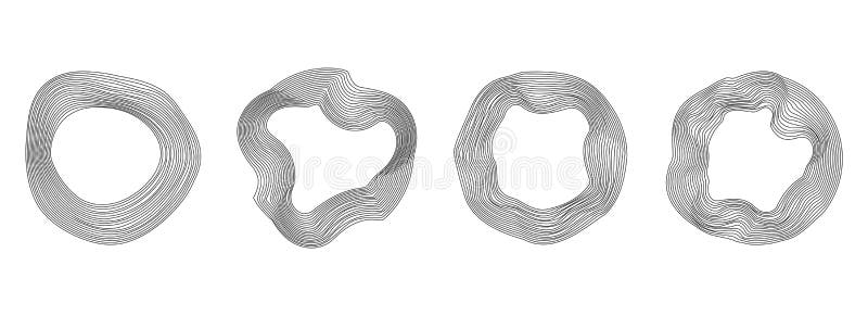 Set of Abstract Deformed Circle Banners. Distorted Contour Stock Vector ...