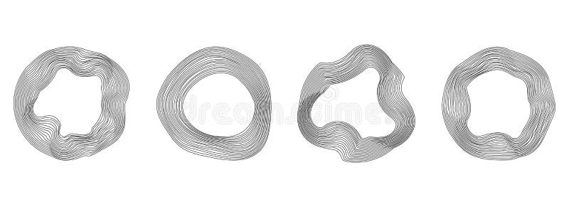 Set of Abstract Deformed Circle Banners. Distorted Contour Stock Vector ...