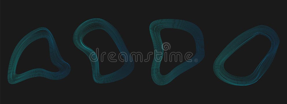 Set of Abstract Deformed Circle Banners. Distorted Contour Stock Vector ...