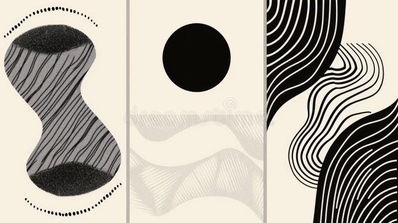 A Set of Abstract Design Elements in Black and White Stock Photo ...
