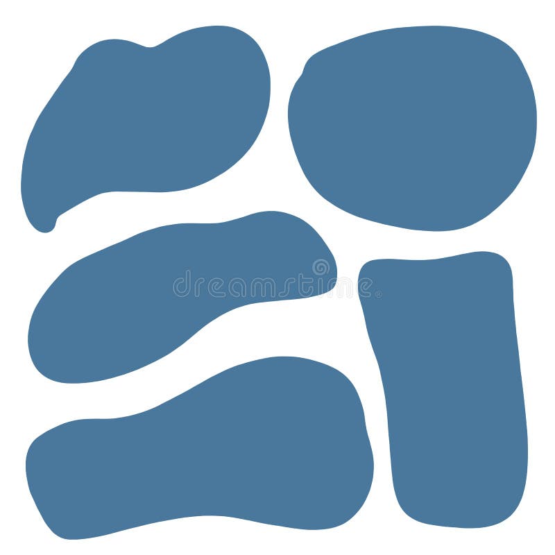 Set of Abstract Design Elements. Blue Spots on a White Background ...