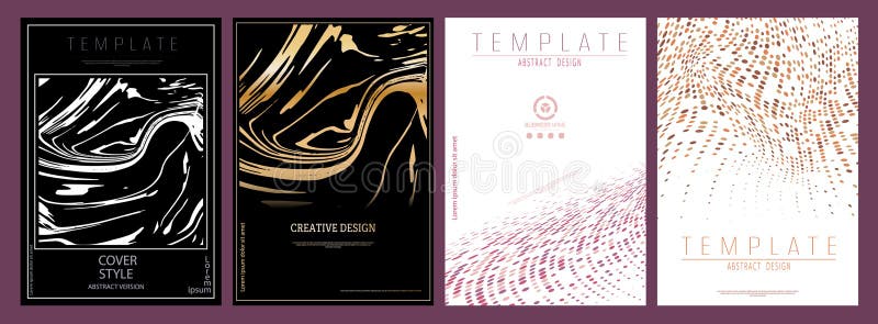 A Set of Abstract Design Templates for Packaging, Covers, Booklets, and ...