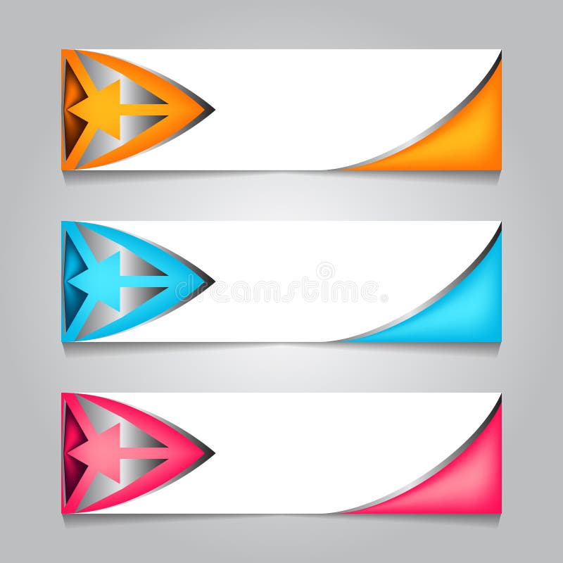 Set Abstract Design Trendy Web Banner Template. Vector Illustration ...