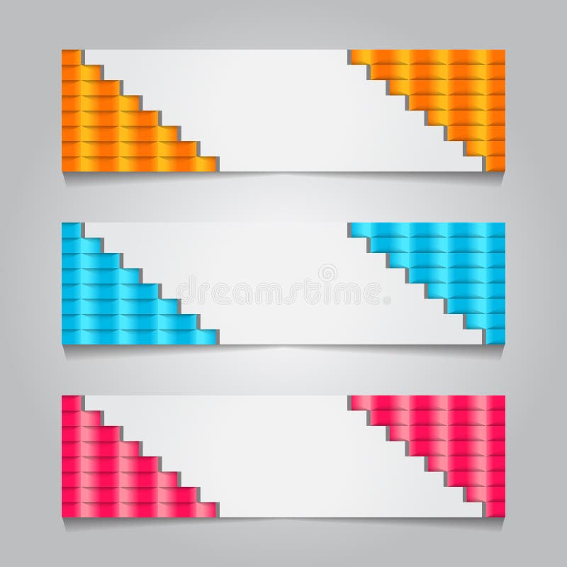 Set Abstract Design Trendy Web Banner Template. Vector Illustration ...