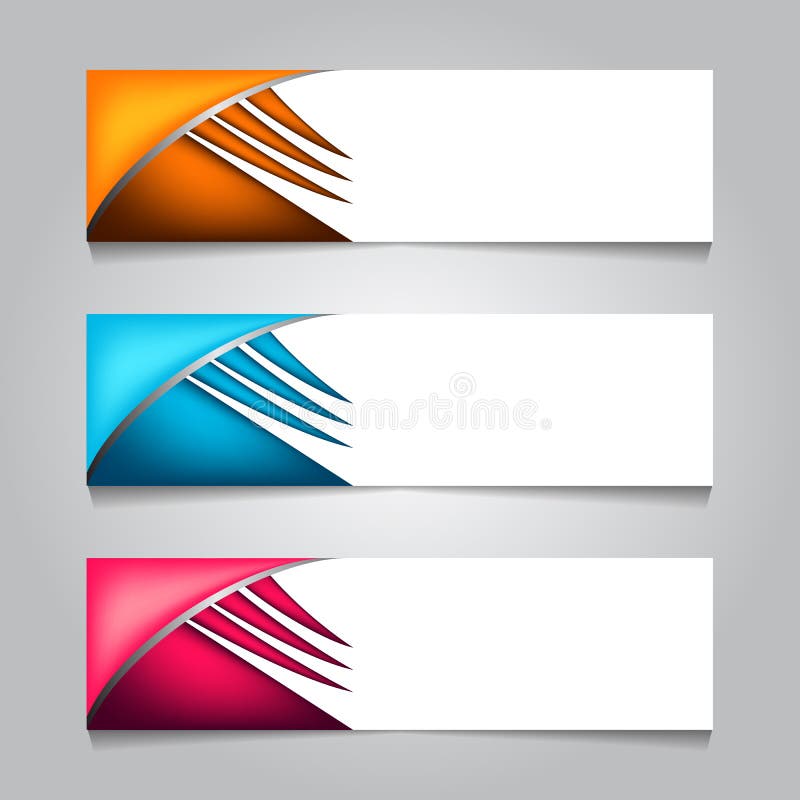 Set Abstract Design Trendy Web Banner Template. Vector Illustration ...