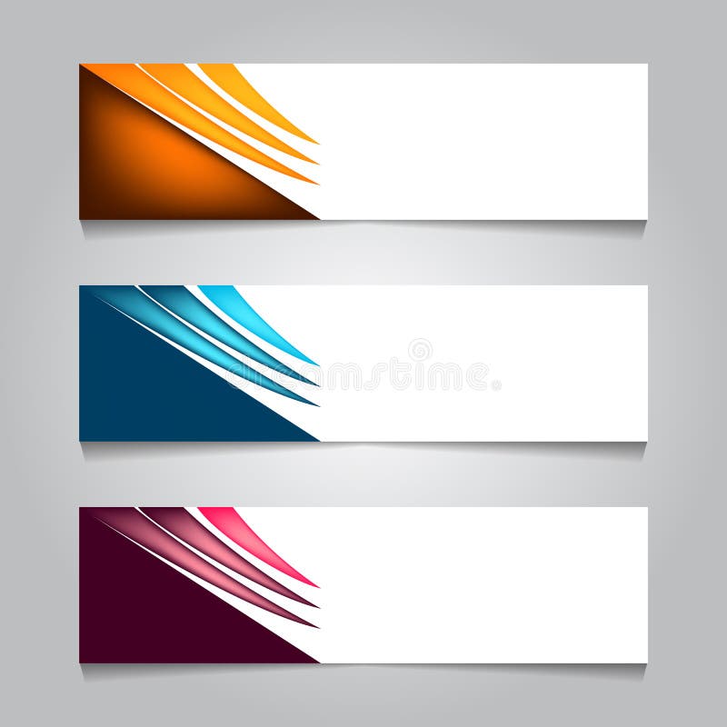 Abstract Design Banner, Web Template with Three Different Color, Layout ...