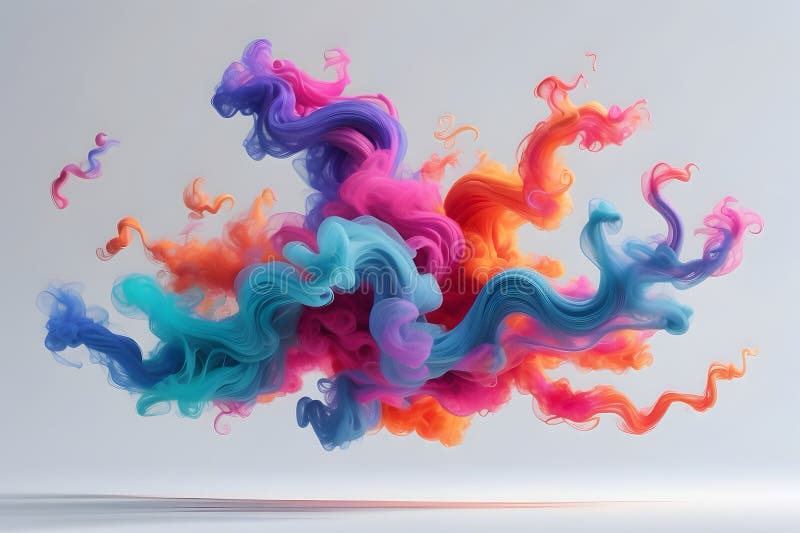 Set of Abstract Different Colors of Ink in Water on a White Background ...