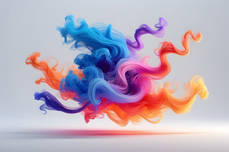 Set of Abstract Different Colors of Ink in Water on a White Background ...