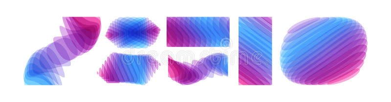 Set of Abstract Different Translucent Elements with Layered Effect ...