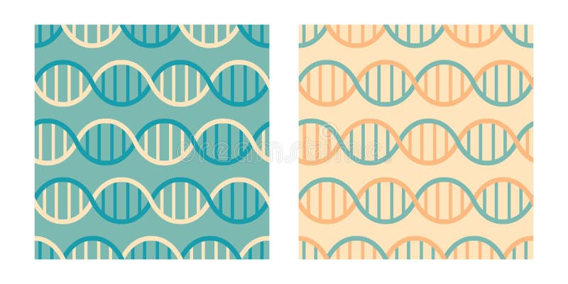Set of Abstract Dna Seamless Patterns Stock Vector - Illustration of ...