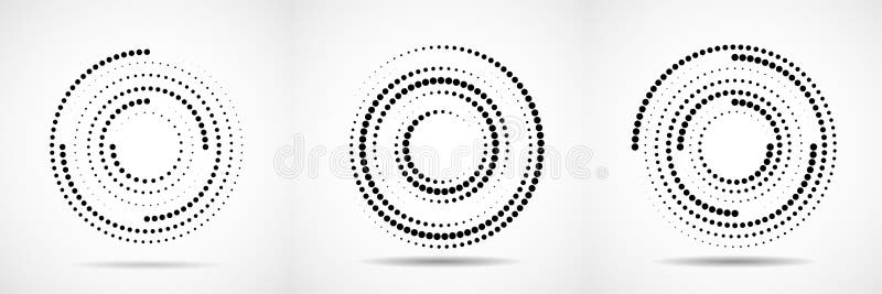 Set of Abstract Dotted Circles. Dots in Circular Form Stock ...