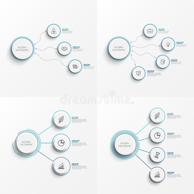 Set Abstract Elements of Graph Infographic Template with Label ...