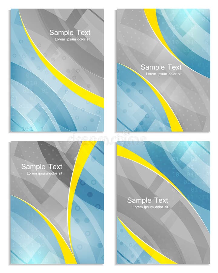 Set of Abstract Flyer or Cover Design Template, Brochure, Folder for ...