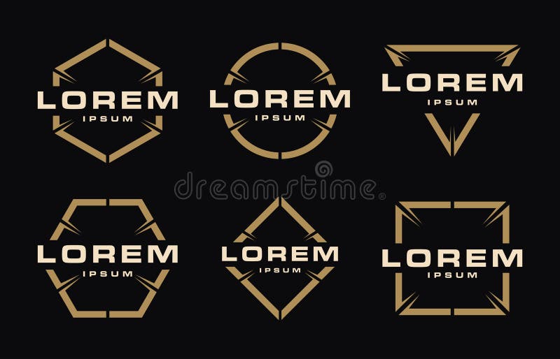 Set of Abstract Frame Logo Vector Stock Illustration - Illustration of ...