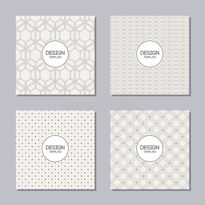 Set of 4 Abstract Frames and Seamless Patterns. Stock Vector ...