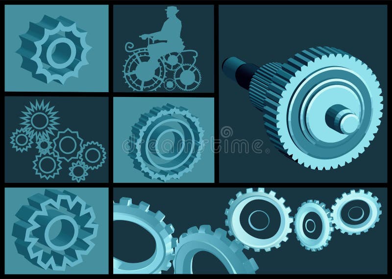 Set of abstract gears stock vector. Illustration of technology - 108608320