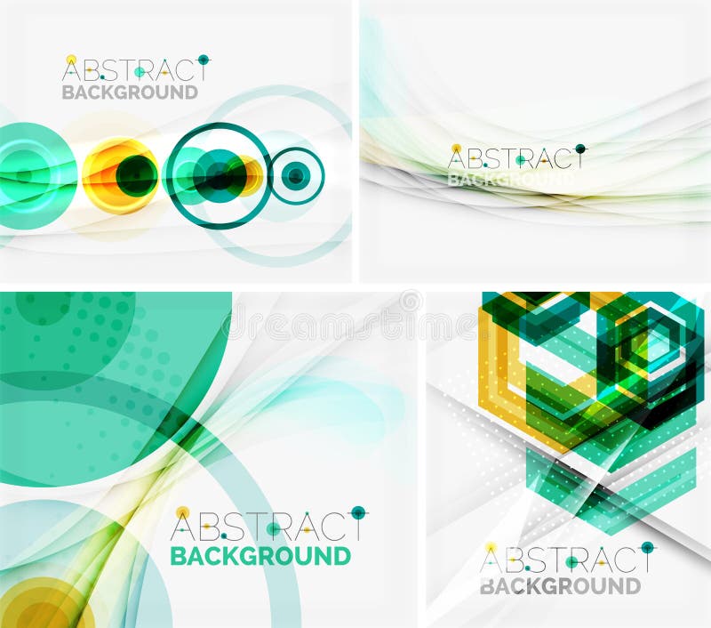 Set of Abstract Geometric Backgrounds. Waves Stock Vector ...