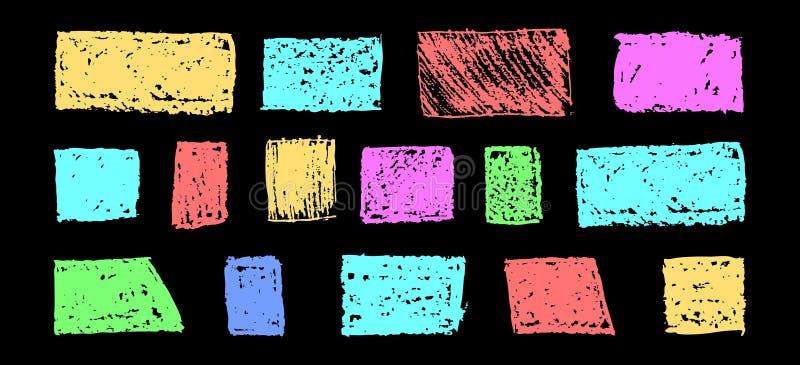 Set of Abstract Geometric Basic Shapes Drawn with Pastel Colored ...