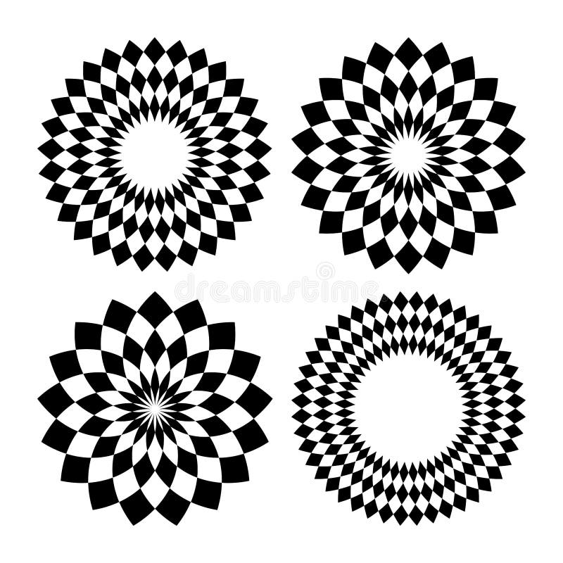 Set of Abstract Geometric Circle Patterns Stock Vector - Illustration ...
