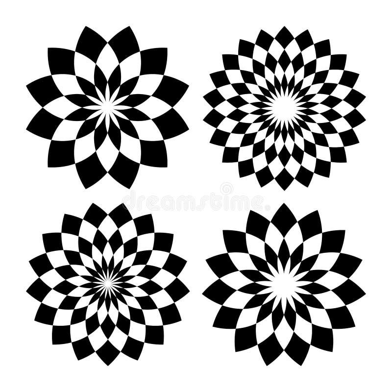 Set of Abstract Geometric Circle Patterns Stock Vector - Illustration ...