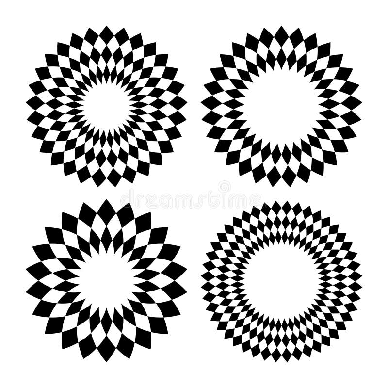 Set of Abstract Geometric Circle Patterns Stock Vector - Illustration ...