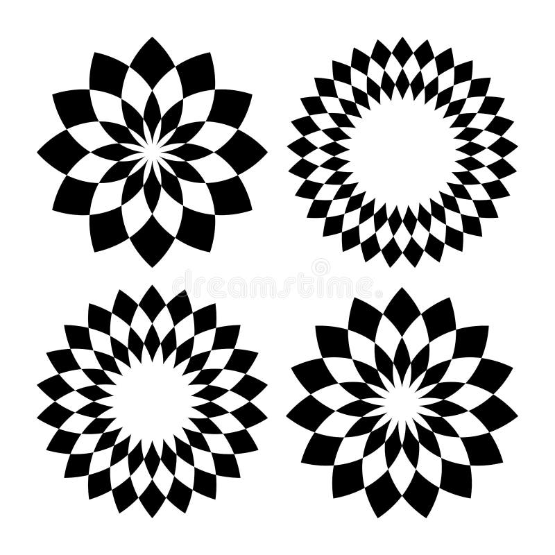 Set of Abstract Geometric Circle Patterns Stock Vector - Illustration ...