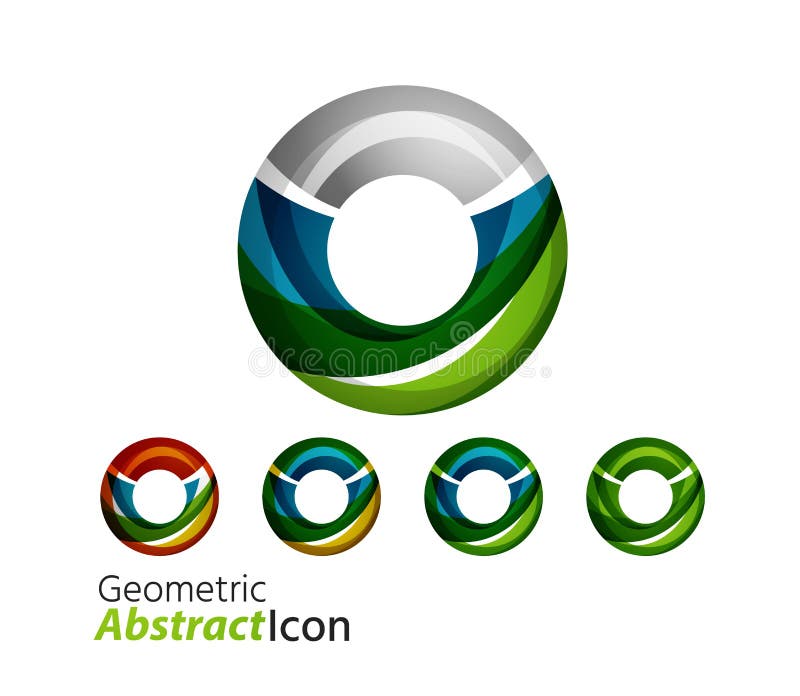 Set of Abstract Geometric Company Logo Ring Stock Vector - Illustration ...