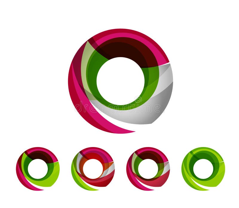 Set of Abstract Geometric Company Logo Ring Stock Vector - Illustration ...