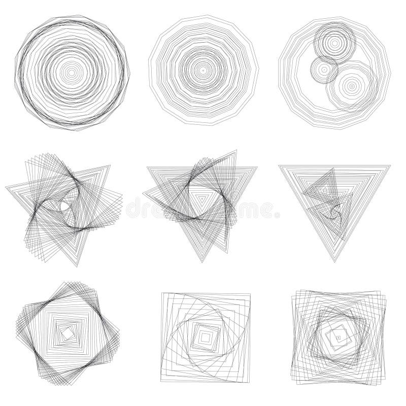 Set of Abstract Geometric Elements and Shapes on White Background Stock ...