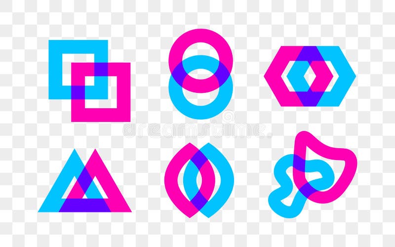 Set of Abstract Geometric Flat Shapes Isolated Stock Vector ...