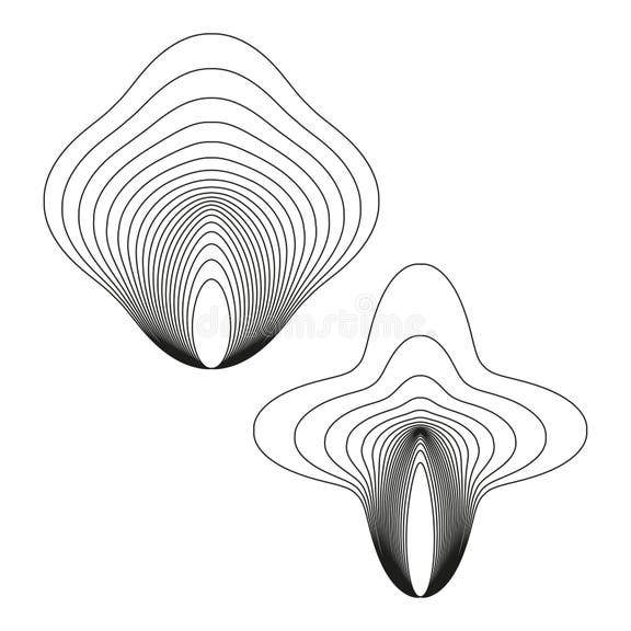 Set Abstract Geometric Forms. Vector Line Patterns. Dynamic Motion Graphics. Symmetrical White ...