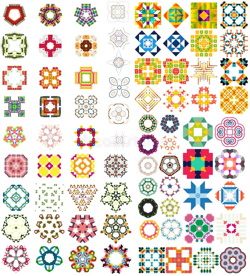 Set of Abstract Geometric Icons / Shapes Stock Vector - Illustration of ...
