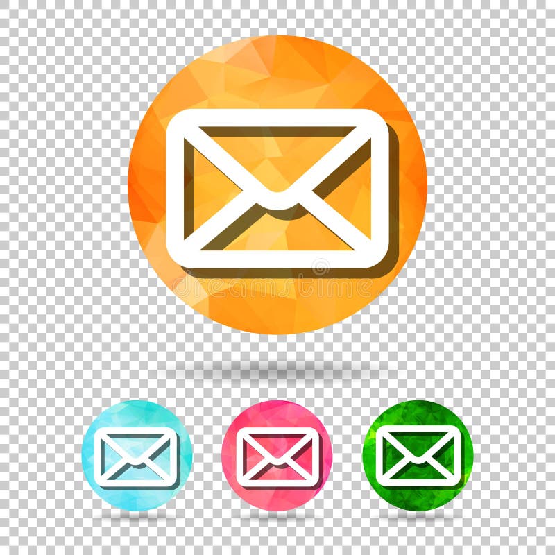 Set of Abstract Geometric Mail Button Icon from Triangular Faces for ...