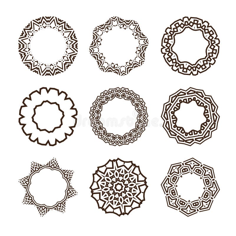 Set of Abstract Geometric Pattern with Ring Shape Element, Vector ...