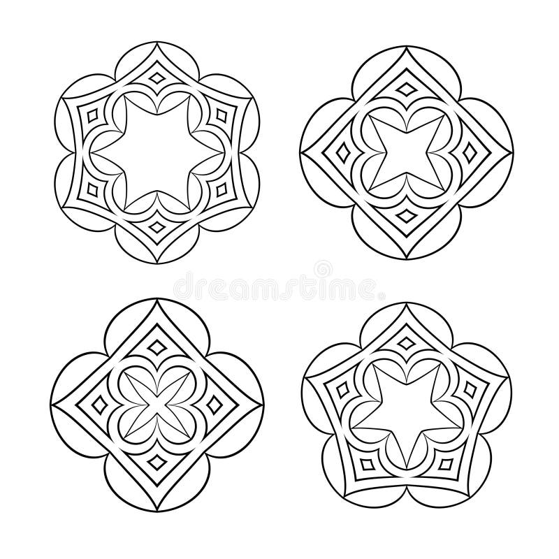Set of Abstract Geometric Radial Patterns Stock Vector - Illustration ... Set of Abstract Geometric Radial Patterns Stock Vector - Illustration ...