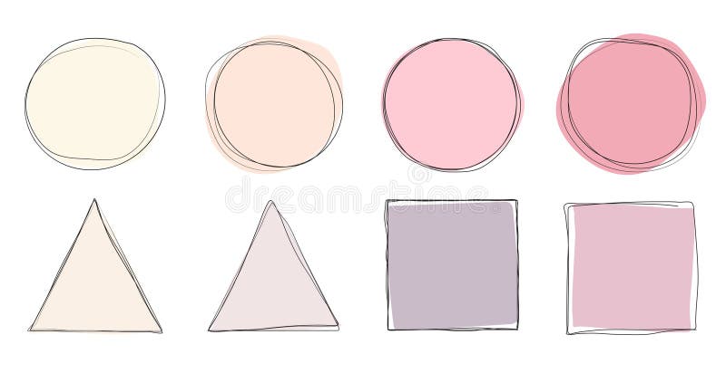 Set of Abstract Geometric Shape Background Elements of Circle ...