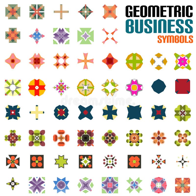Set of Abstract Geometric Shape Icons Stock Vector - Illustration of ...