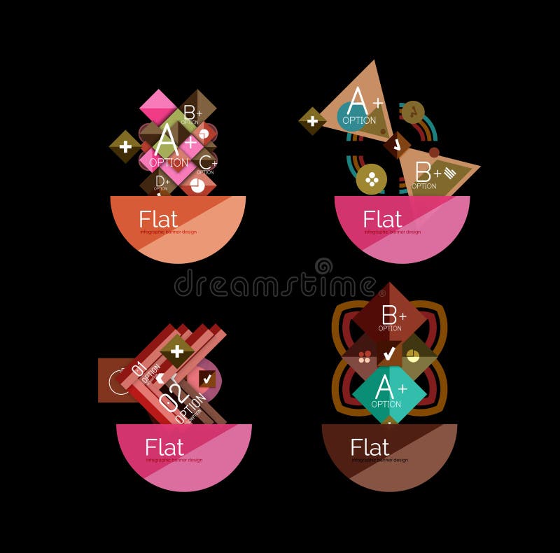 Set of Abstract Geometric Shapes with Options Stock Vector ...