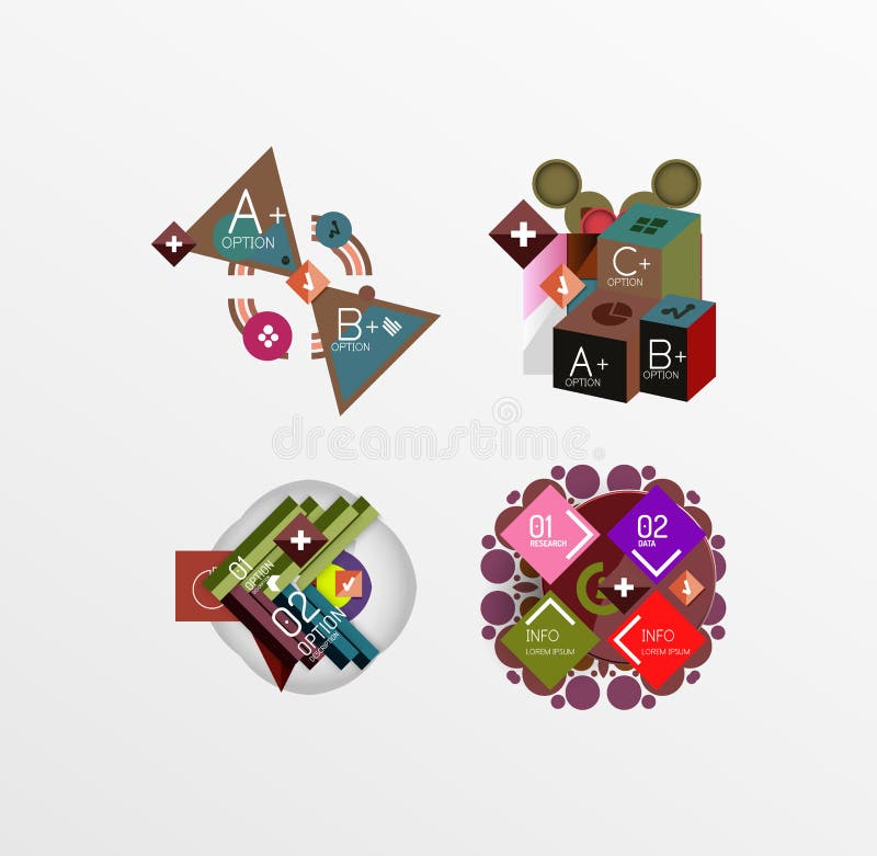 Set of Abstract Geometric Shapes with Options Stock Vector ...