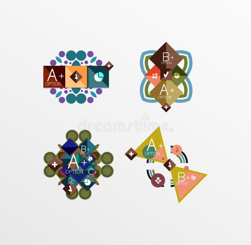 Set of Abstract Geometric Shapes with Options Stock Vector ...