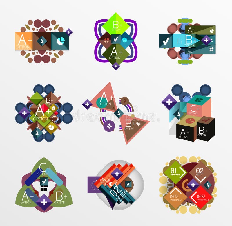 Set of Abstract Geometric Shapes with Options Stock Vector ...