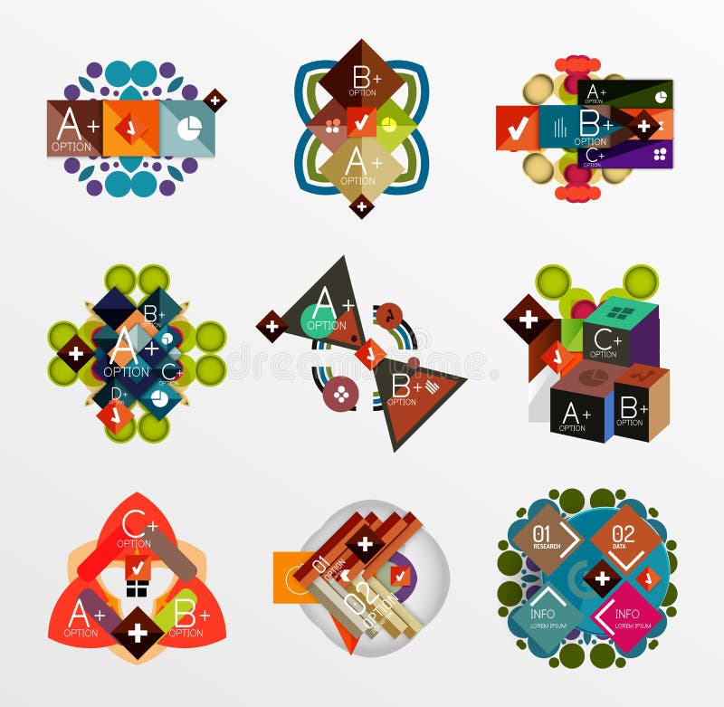 Set of Abstract Geometric Shapes with Options Stock Vector ...
