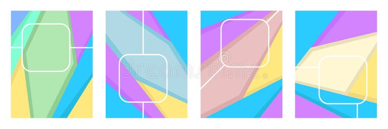 Set of Abstract Geometric Vertical Posters Stock Vector - Illustration ...