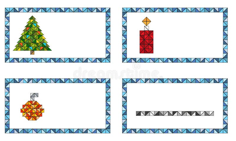 Set of 4 Abstract Gift Tags Stock Illustration - Illustration of ...