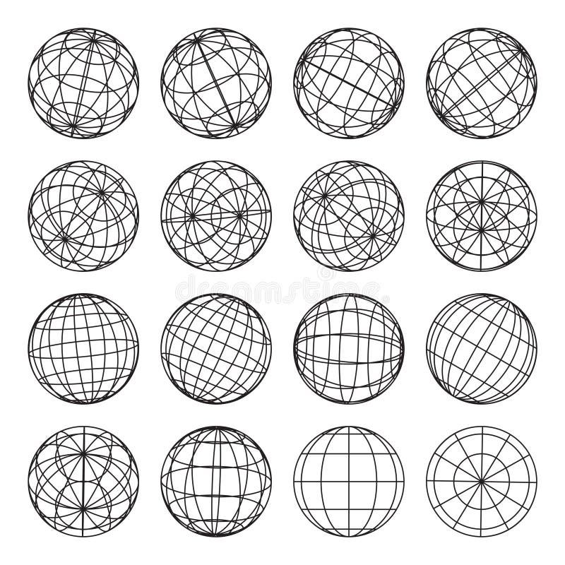 Globe grid - vector stock vector. Illustration of icon - 7495331