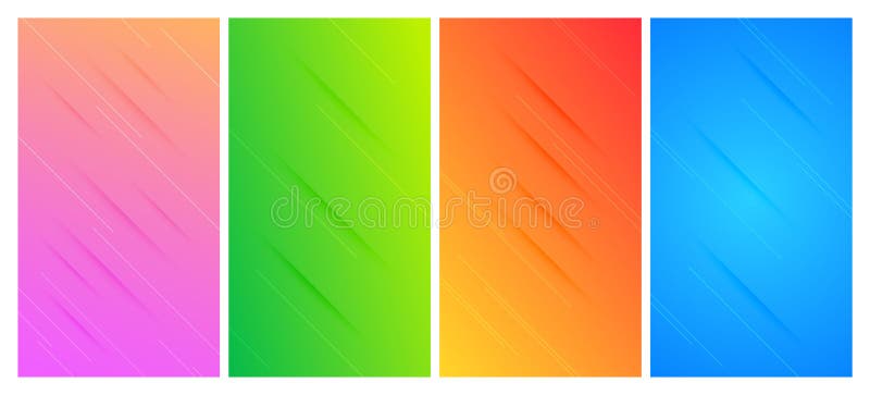 Set of Abstract Gradient Backgrounds with Lines Stock Illustration ...