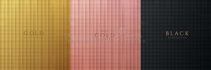 Set of Abstract Gradient Geometric Square Pattern with Shadow on Golden ...