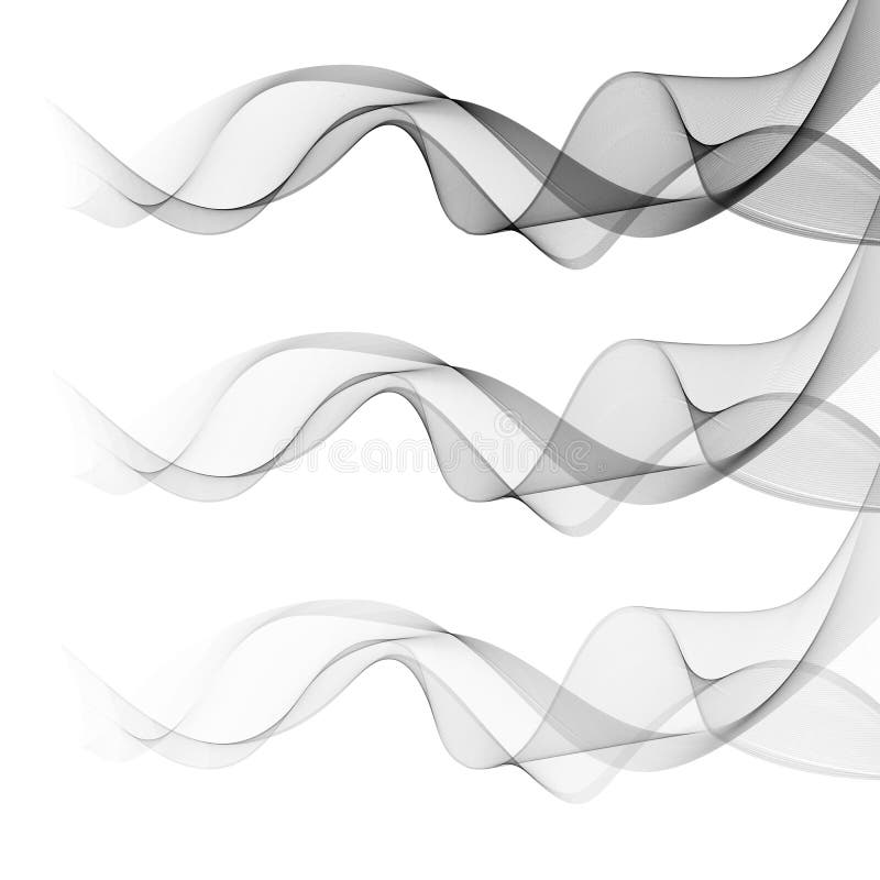 Set Abstract Gray Smoke Wave. Transparent Wave. Abstract Smooth Wave ...