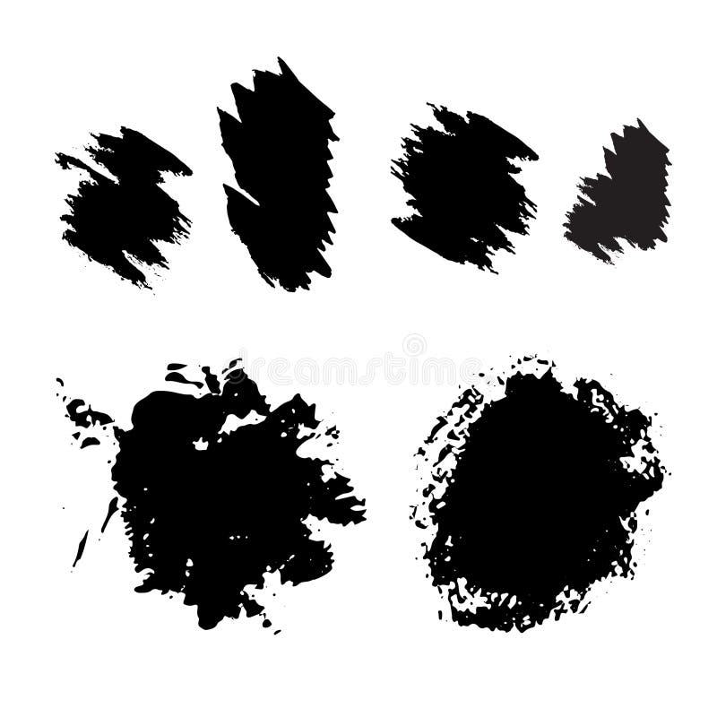 Set of Abstract Grunge Black Splatters Vector Illustration Stock ...