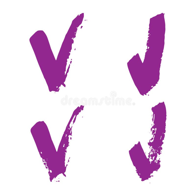 Set of Abstract Grunge Check Mark Design Elements Illustration Stock ...
